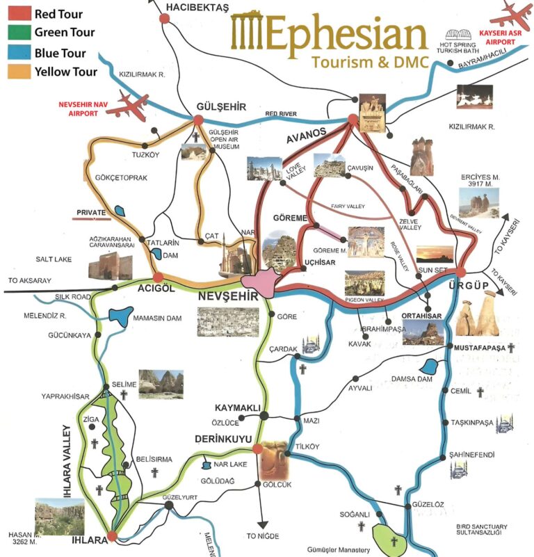 All About Cappadocia - Map of Cappadocia - Ephesian